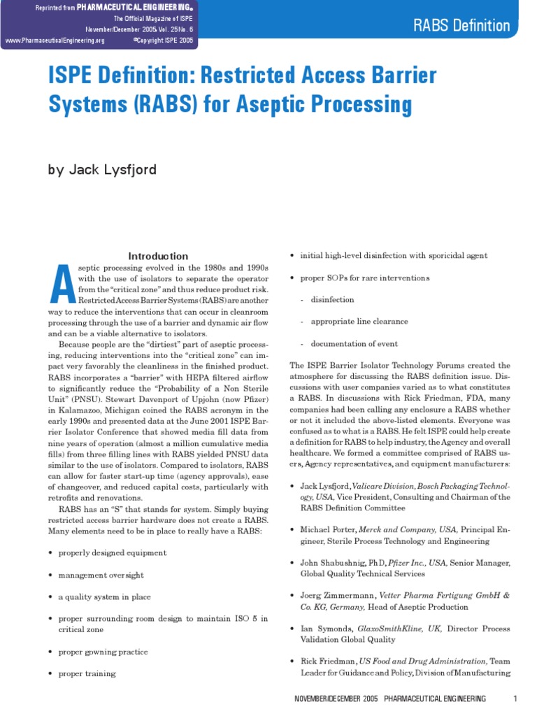 RABS Definition | Sterilization (Microbiology) | Disinfectant