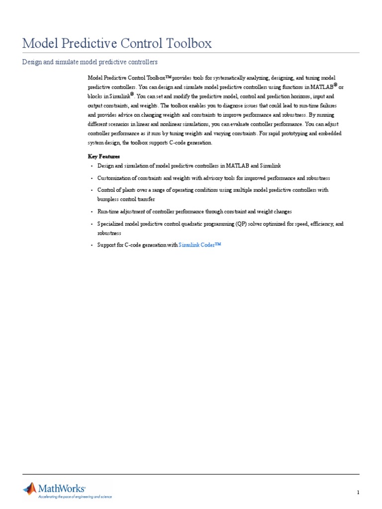 Model Predictive Control Toolbox | Download Free PDF | Control Theory ...