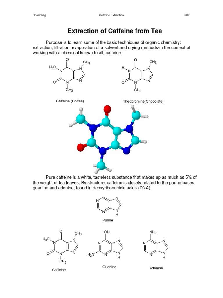 Extraction Of Caffeine From Tea Caffeine Filtration