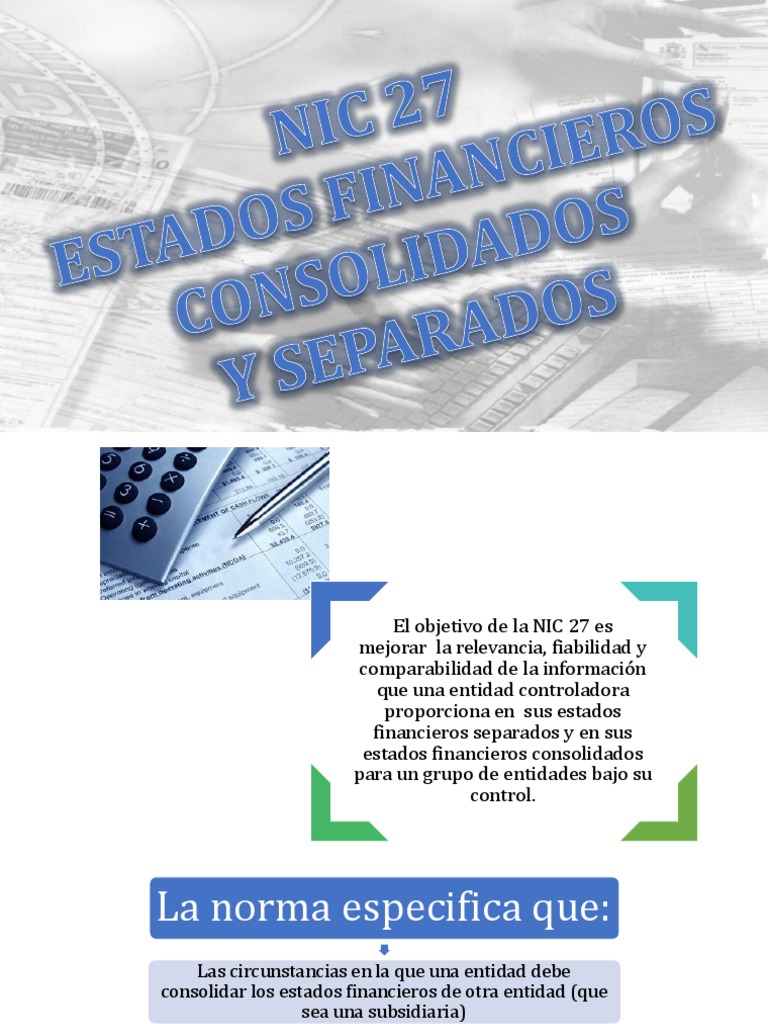 Nic 27 y 28 | PDF | Estado financiero | Subsidiario