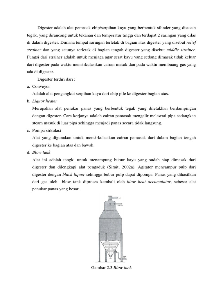 Digester Pada Pengolahan Pulp and Paper | PDF