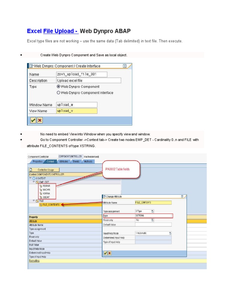 Webdynpro Abap Excel File Upload | PDF
