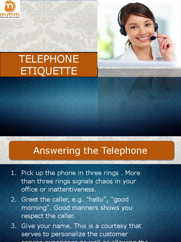 Telephone Etiquette | PDF | Telephone | Etiquette