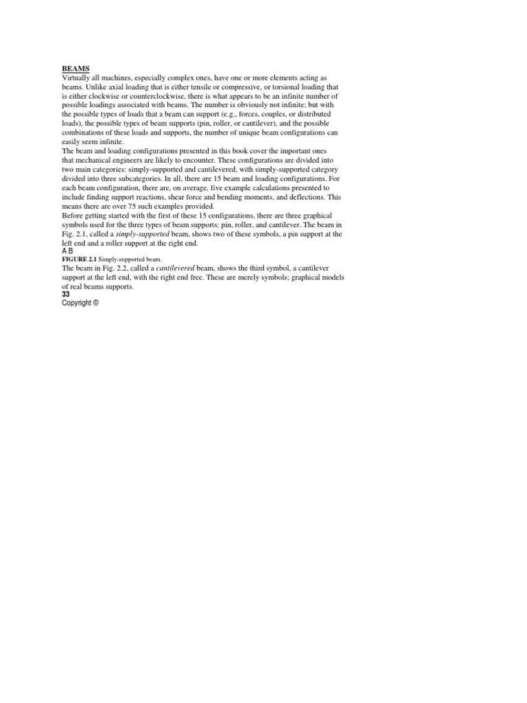 Beams: FIGURE 2.1 Simply-Supported Beam | PDF | Science & Mathematics