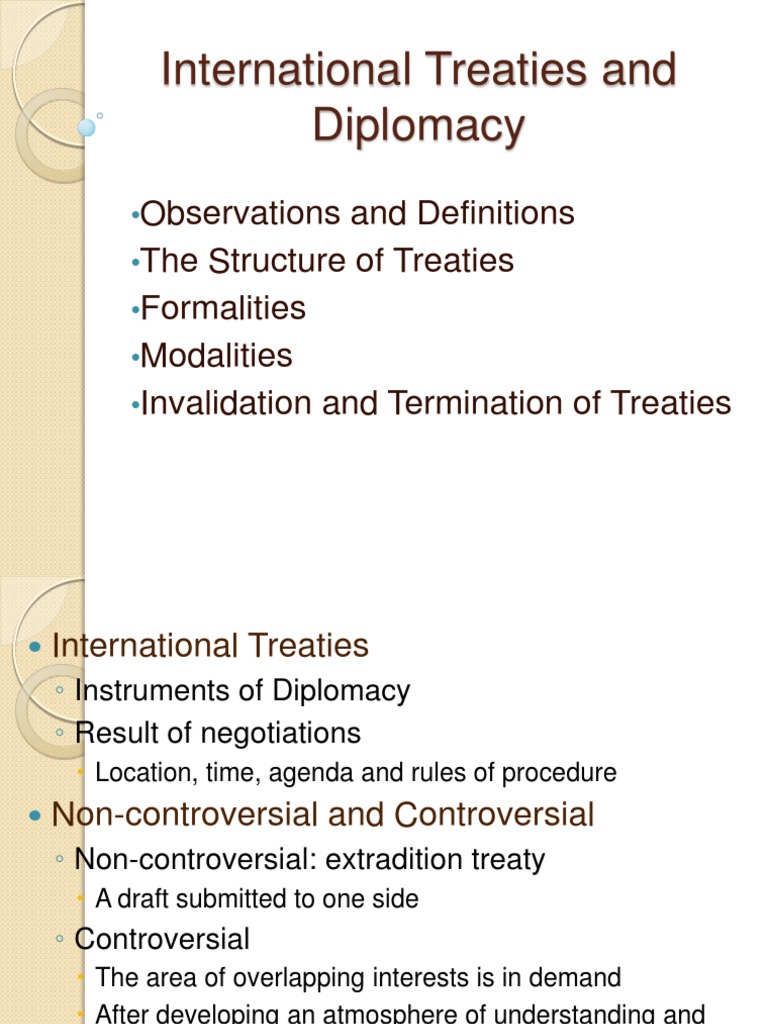 International Treaties and Diplomacy.ppt | Treaty | Ratification