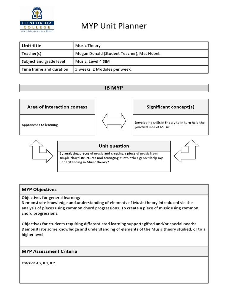 MYP Music Theory for Level 4 Students | PDF | Music Theory | Musical ...