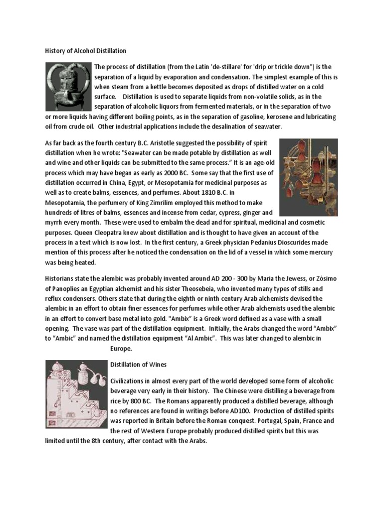 Evolution of Alcohol Distillation History | PDF | Distilled Beverages ...