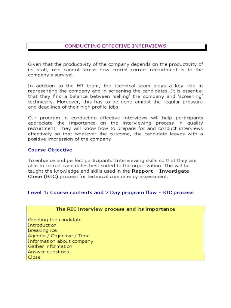 Advanced Interviewing Skills | PDF | Competence (Human Resources ...