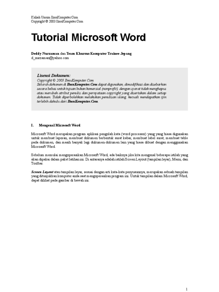 MS Word Tutorial | PDF MS Word Tutorial | PDF