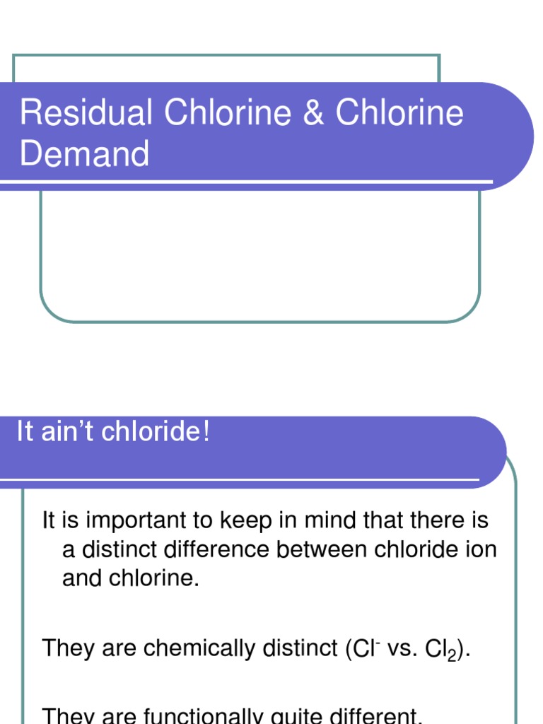 16 - Residual Chlorine and Chlorine Demand | PDF