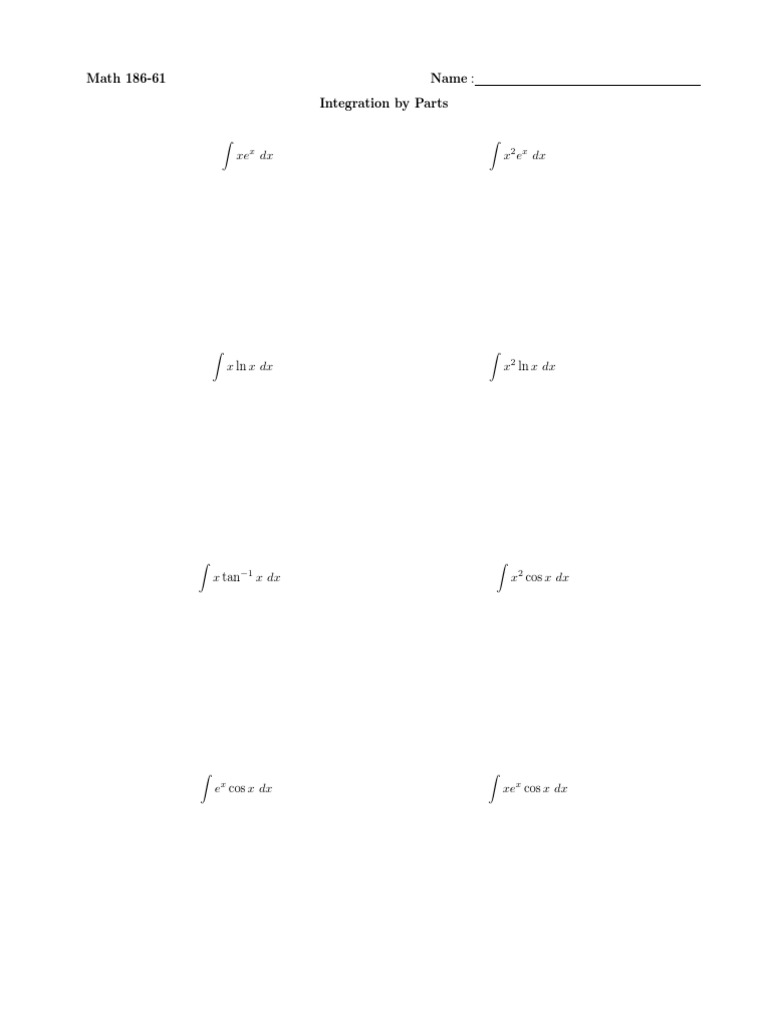Integration by Parts Review | PDF