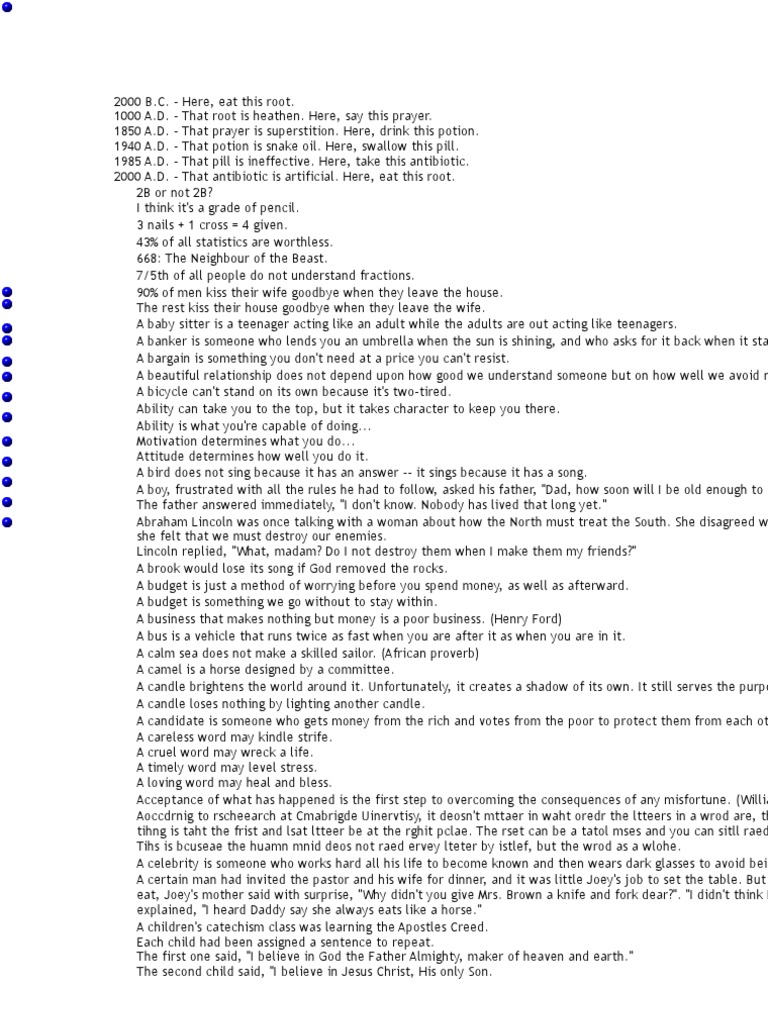 Funny One Liners | PDF | Wisdom | God The Father