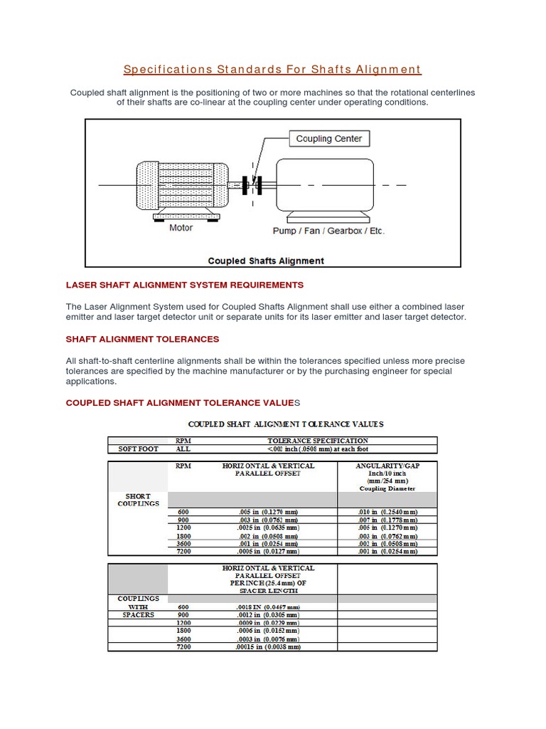 Specifications Standards For Shafts Alignment.pdf | Machines ...