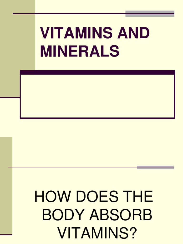 Vitamins and Minerals | PDF | Digestion | Small Intestine