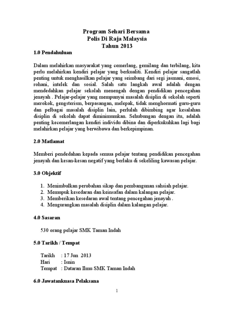 Buku Program Sehari Bersama Polis | PDF