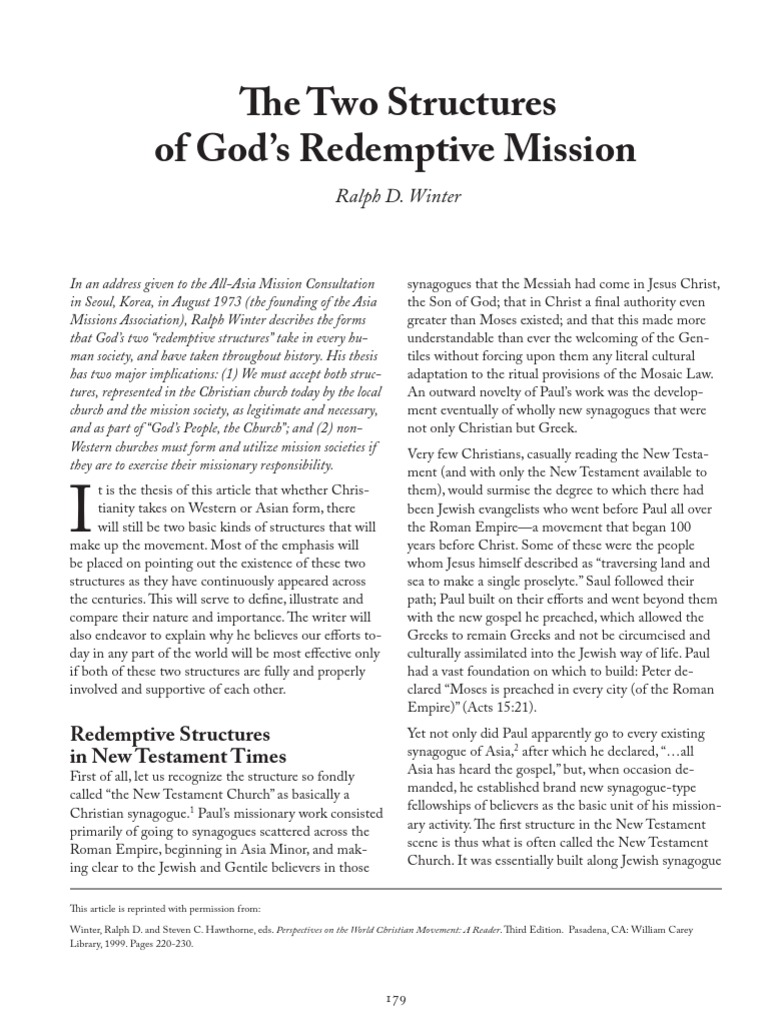 Two Structures of God's Redemptive Mission | PDF | Catholic Church ...