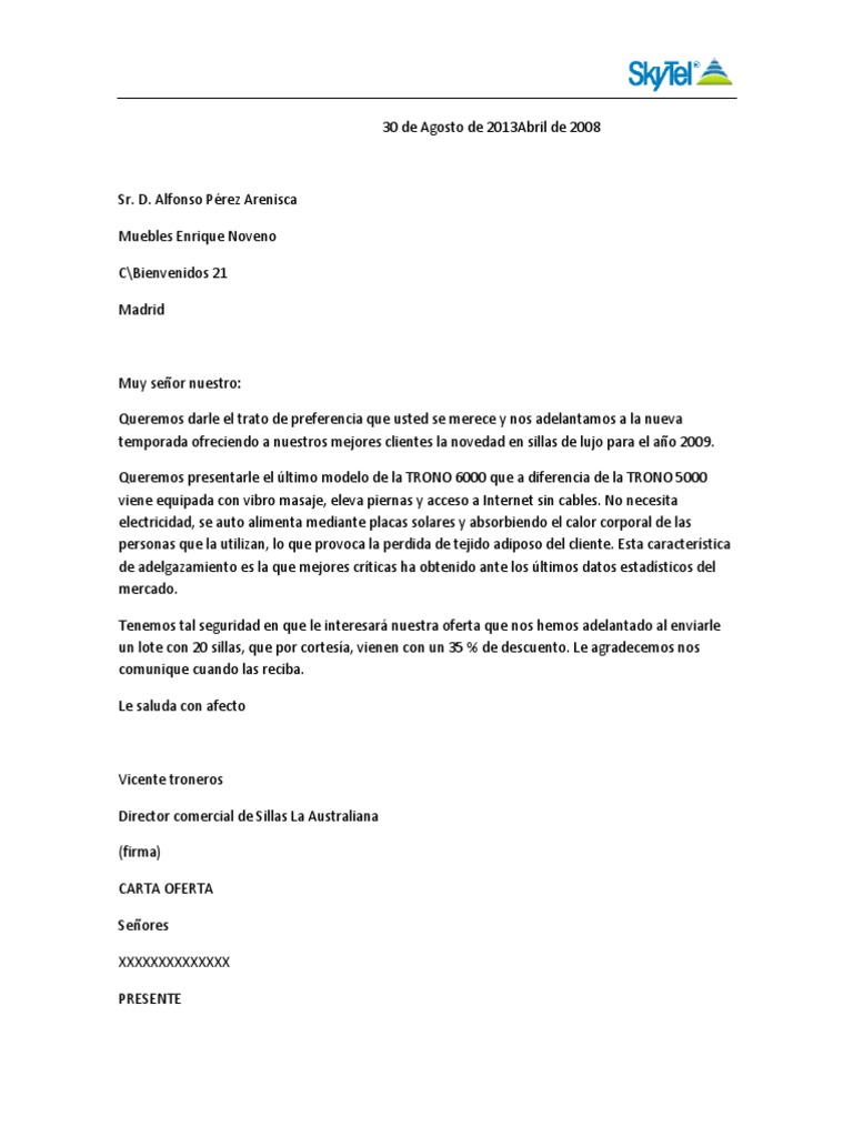 Modelos de Carta de Oferta | Suministro (Economía) | Common Law