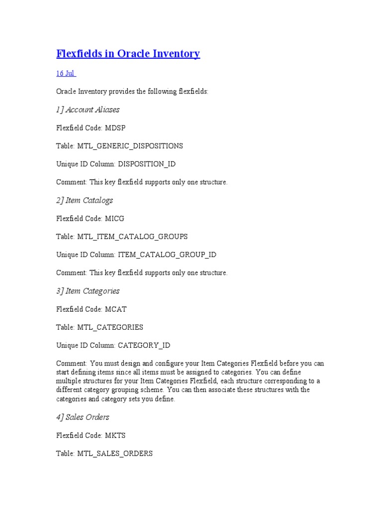 Flexfields in Oracle - Inventory | PDF | Software Engineering | Computing