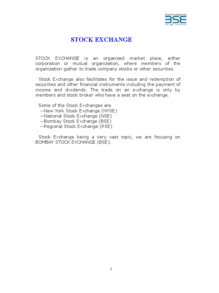 Stock Market Pdf
