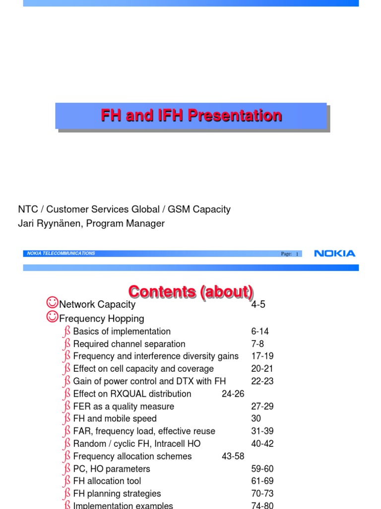 Nokia FH & IFH | PDF | Electromagnetic Interference | Cellular Network