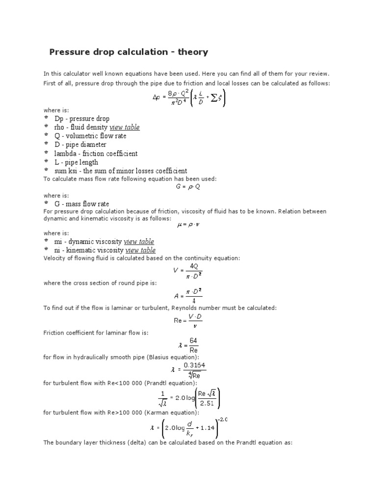 Pressure Drop Calculation | Fluid Dynamics | Gases