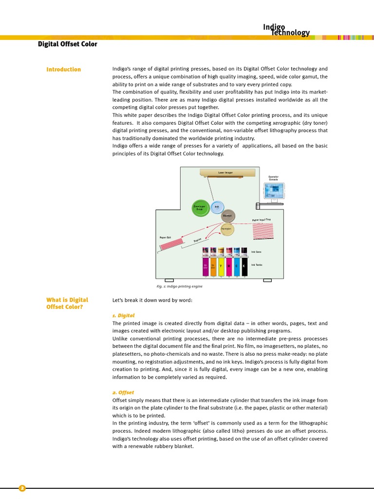 Digital Offset Color: Indigo Technology | PDF | Printing | Lithography