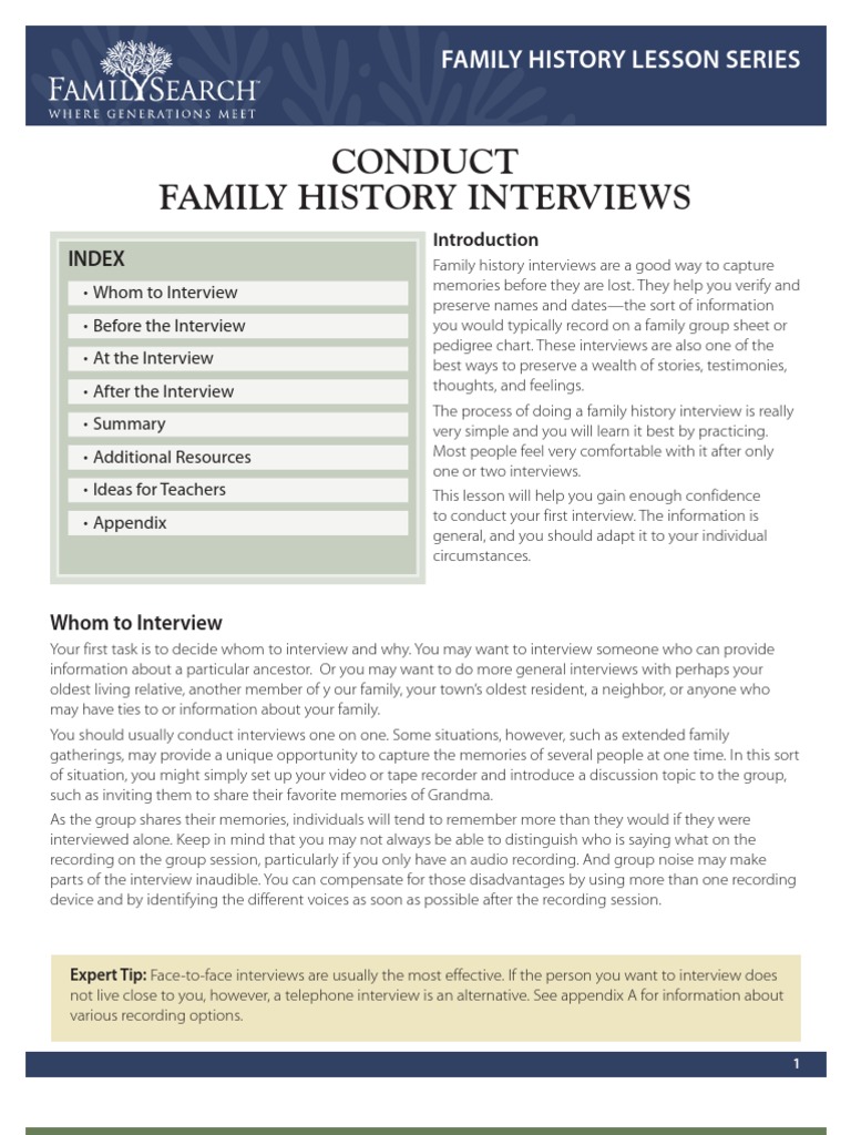 ENG Lesson 2 Family History Interviews | PDF | Interview | Genealogy
