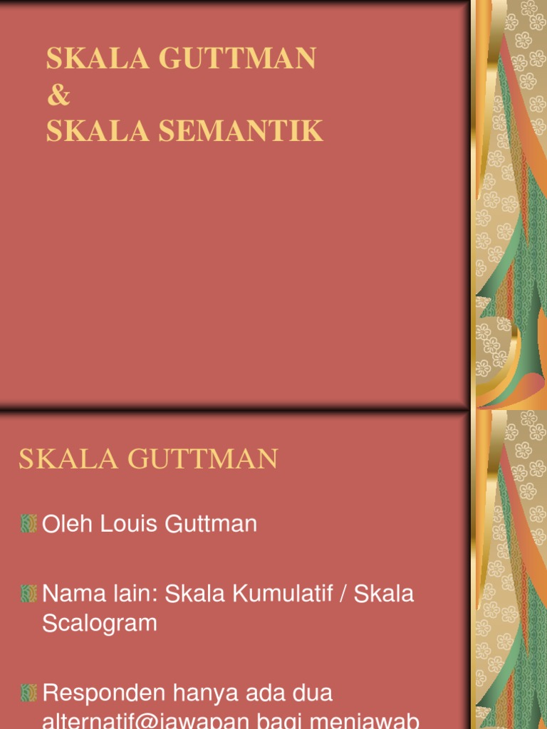 Penjelasan Skala Guttman dan Semantik | PDF