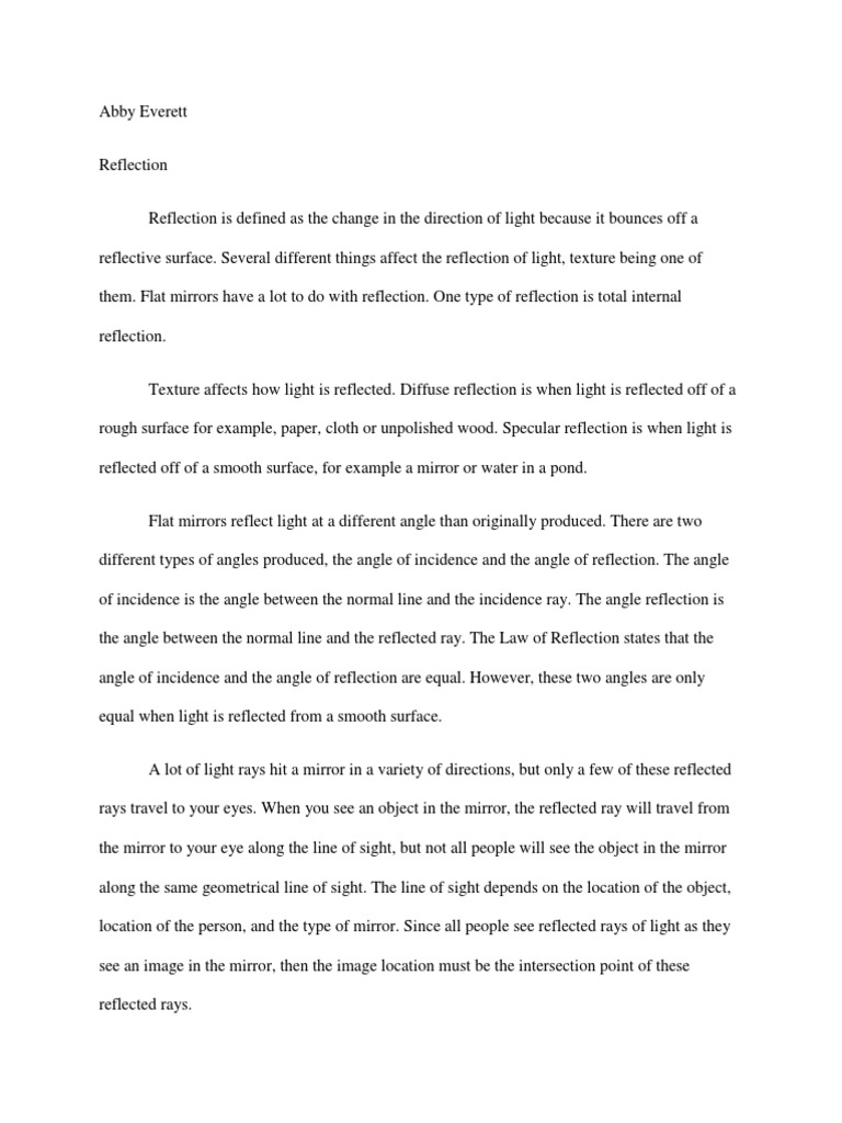 Physics Research Paper | PDF | Reflection (Physics) | Mirror