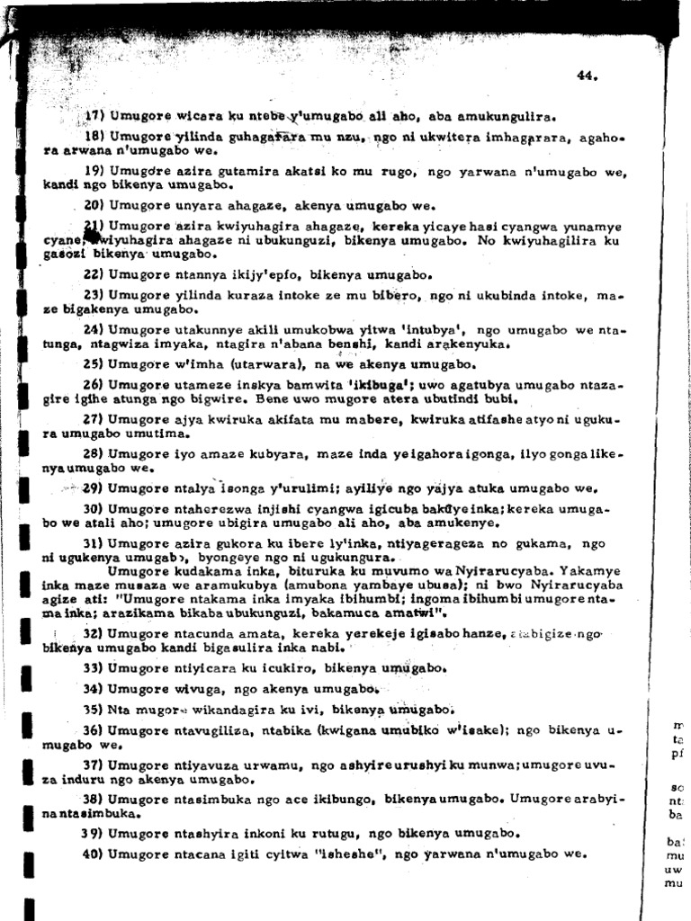 BIGIRUMWAMI, A. - Imihango N'imigenzo N'imiziririzo Mu Rwanda - 2/6 | PDF