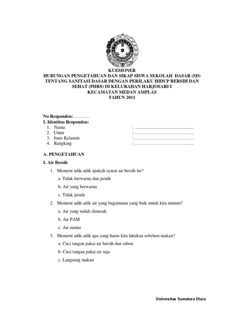 Contoh Kuisioner PDF | PDF