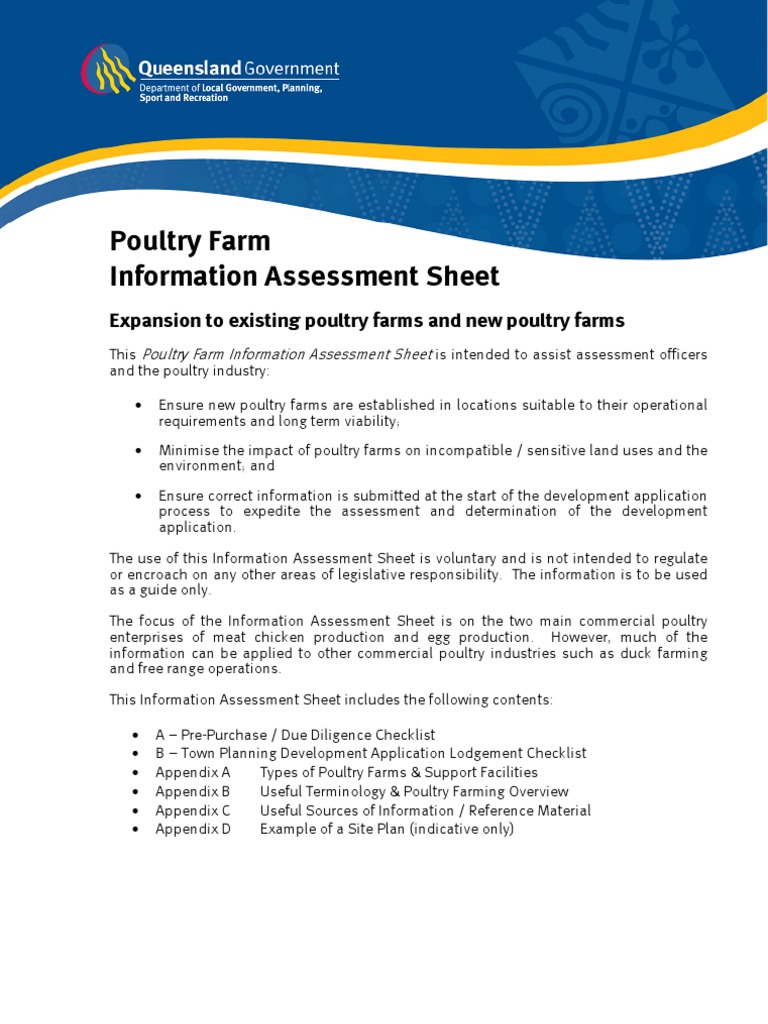Info Assessment Sheet Poultry Farms | PDF | Poultry Farming | Chicken