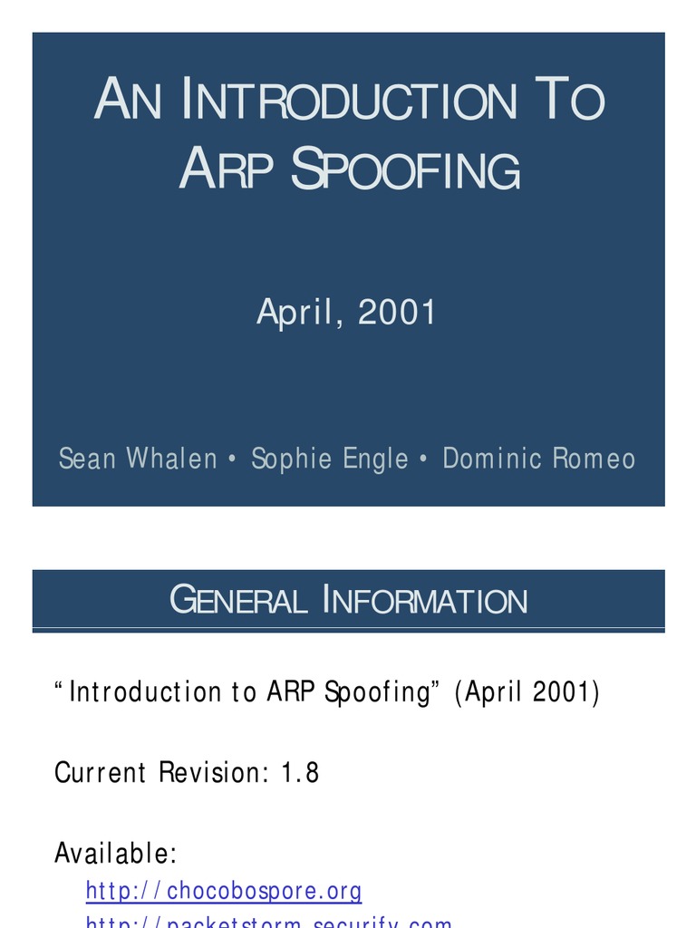 Arp Spoofing Slides | PDF
