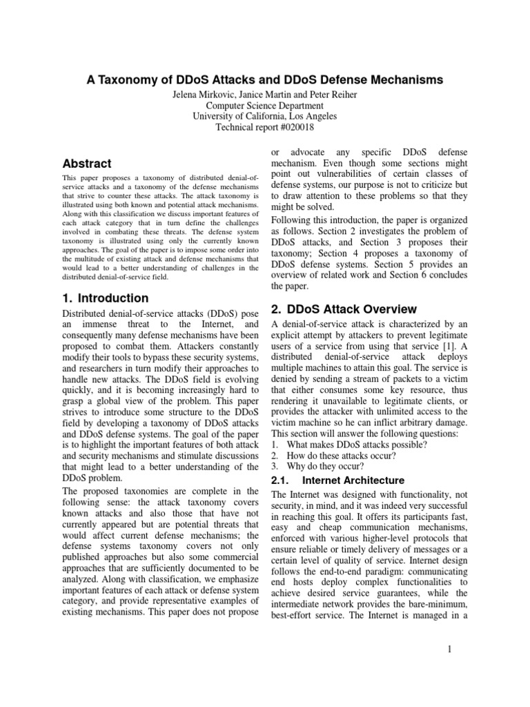 Ddos Attacks Info | PDF | Denial Of Service Attack | Transmission ...