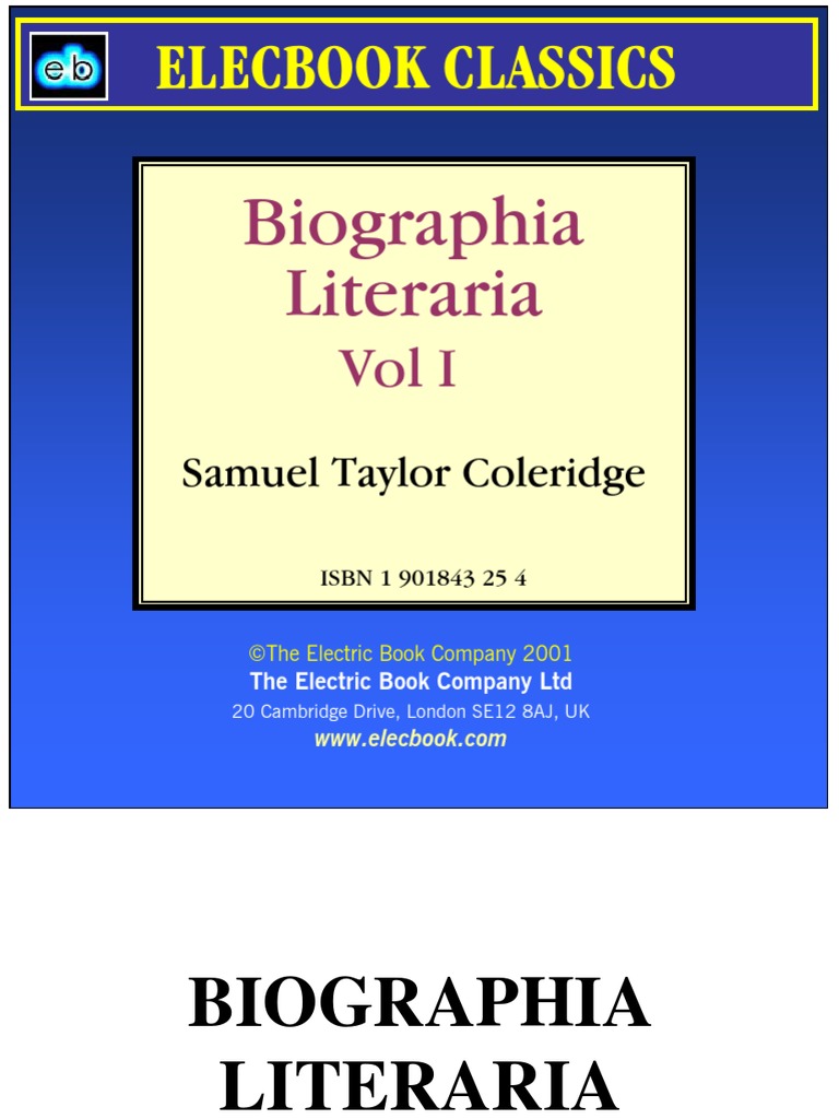Biographia Literaria Vol I by Samuel Taylor Coleridge Preview | PDF ...