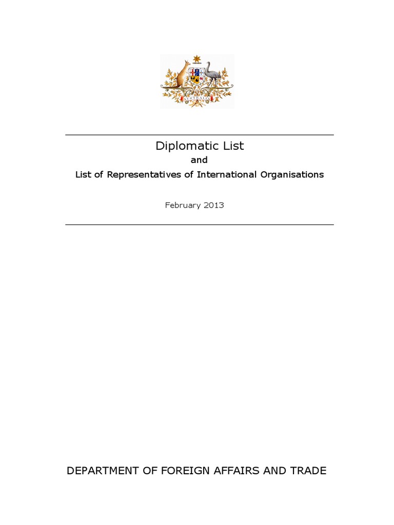 Diplomatic List: and List of Representatives of International ...
