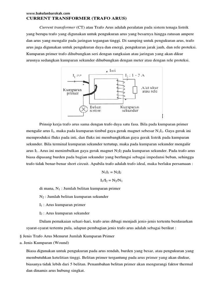 Jenis Jenis Trafo Arus | PDF