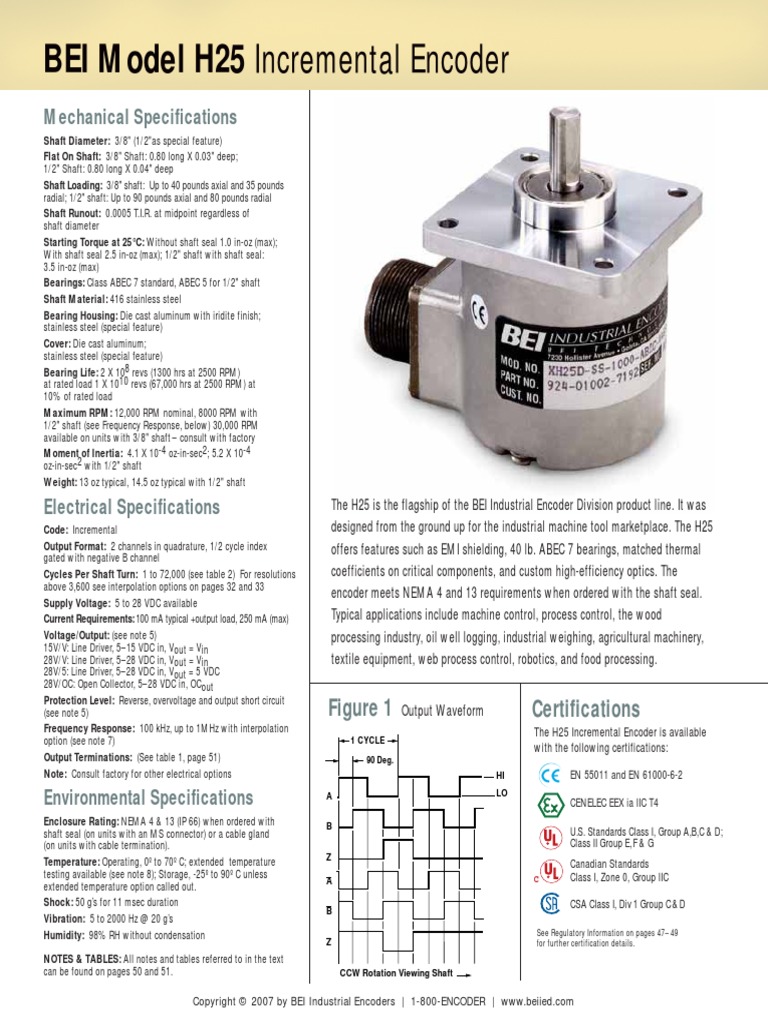 H25 Incremental Encoder | PDF | Electrical Engineering | Electricity