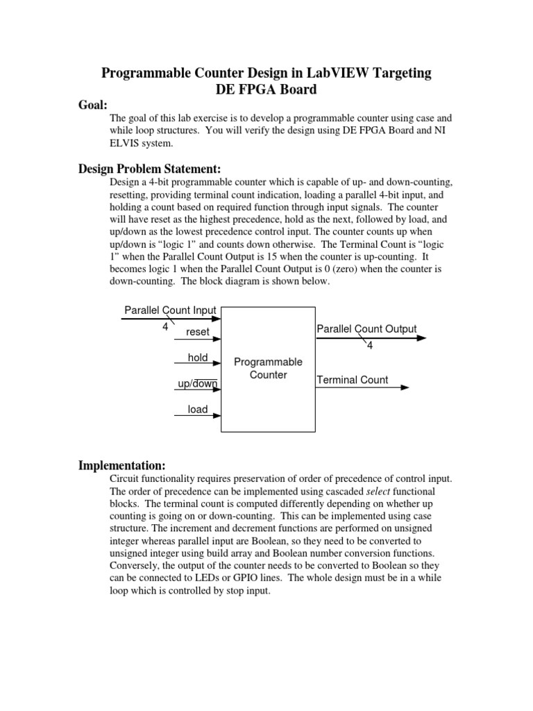 Programmable Counter In Labview Pdf Pdf Field Programmable Gate Array Boolean Algebra