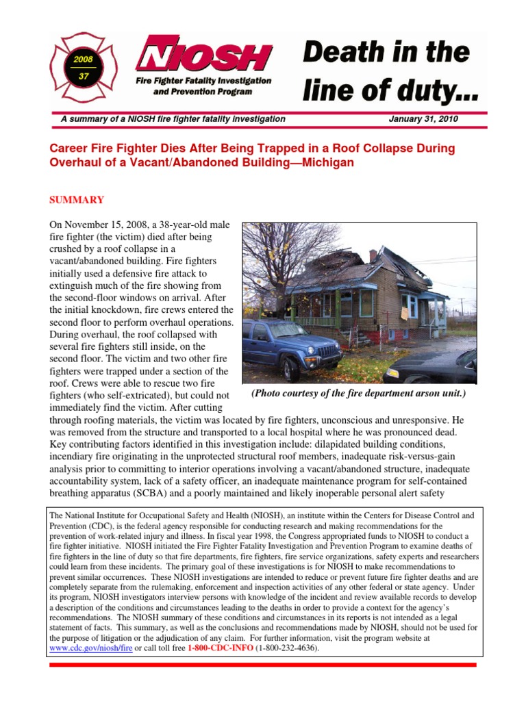 NIOSH LODD Report, Walt Harris, Detroit Fire Dept. 2010 | Download Free ...