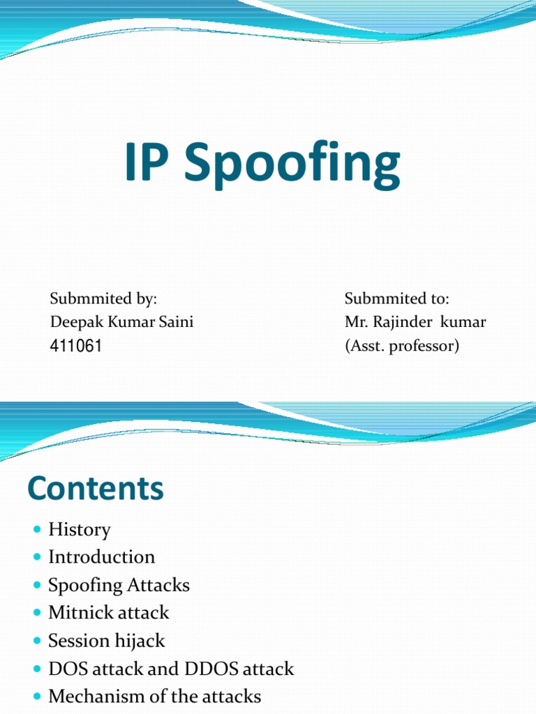 Ip Spoofing | PDF | Denial Of Service Attack | Transmission Control ...
