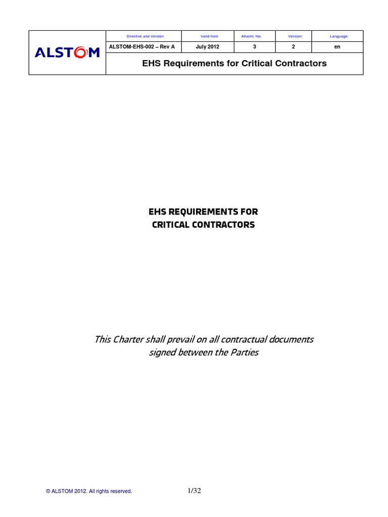 EHS Requirements For Critical Contractors | PDF | Traffic | General Contractor