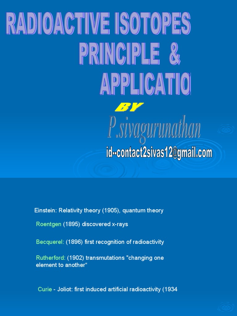 Radioisotopes | PDF | Radioactive Decay | Radionuclide