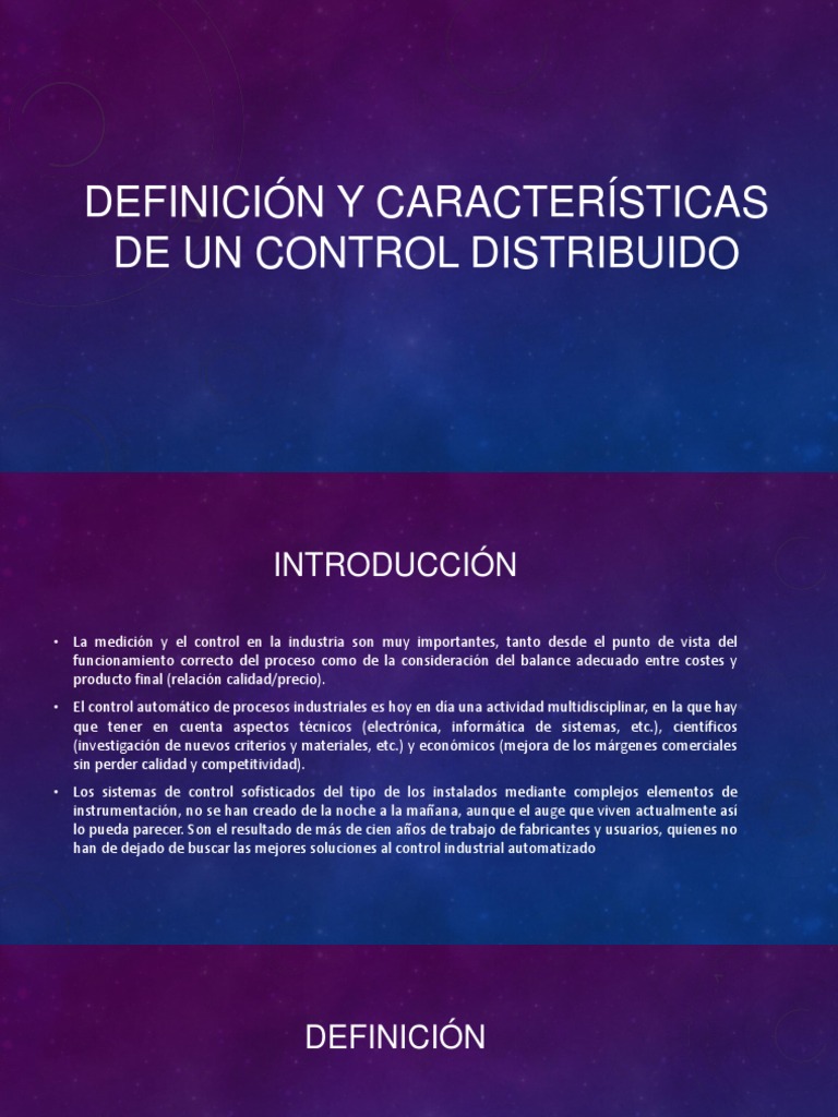 definición y características de un control distribuido | PDF | Sistema ...