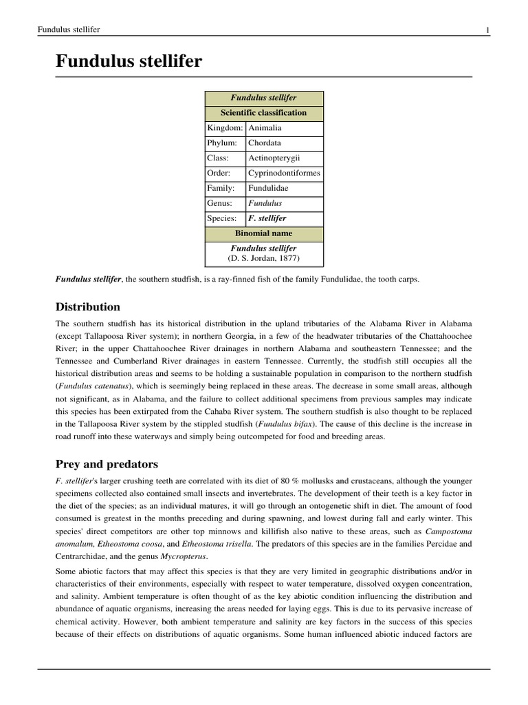 Fundulus Stellifer PDF | PDF | Water | Conservation