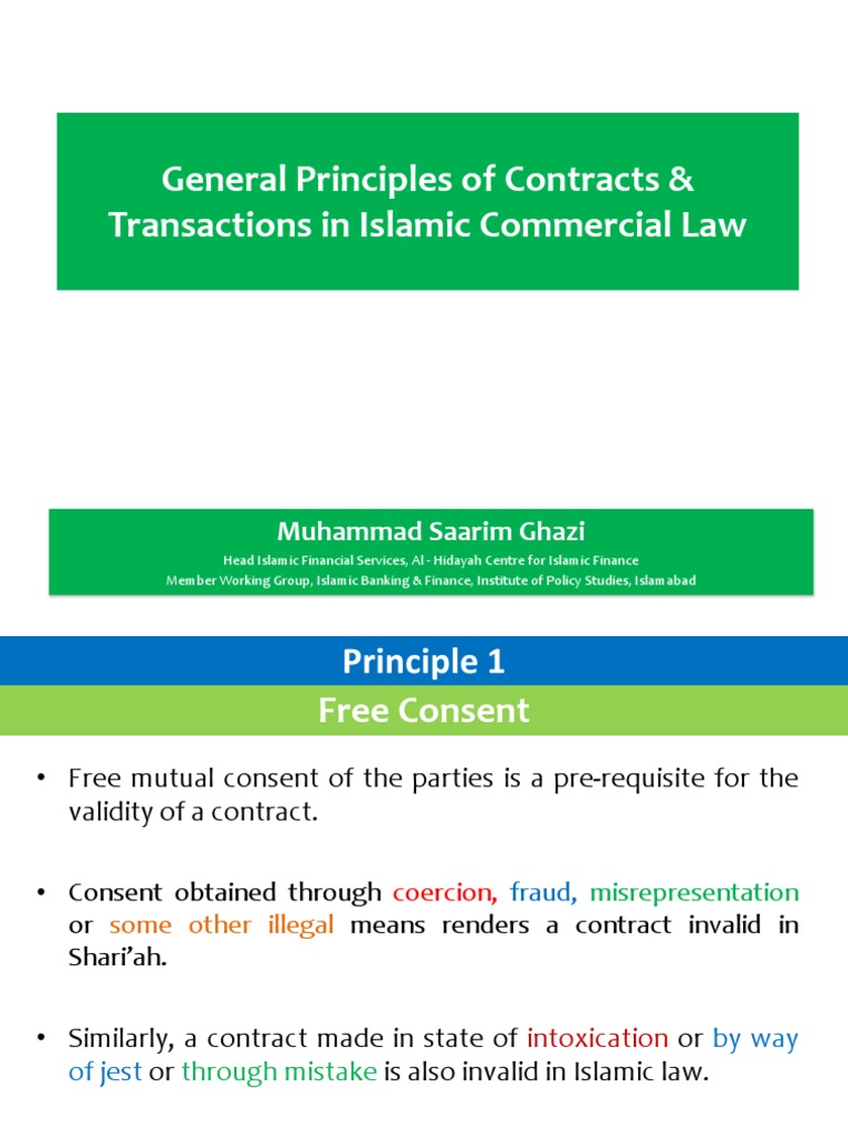 Islamic Contract Principles Explained | PDF | Islamic Banking And ...
