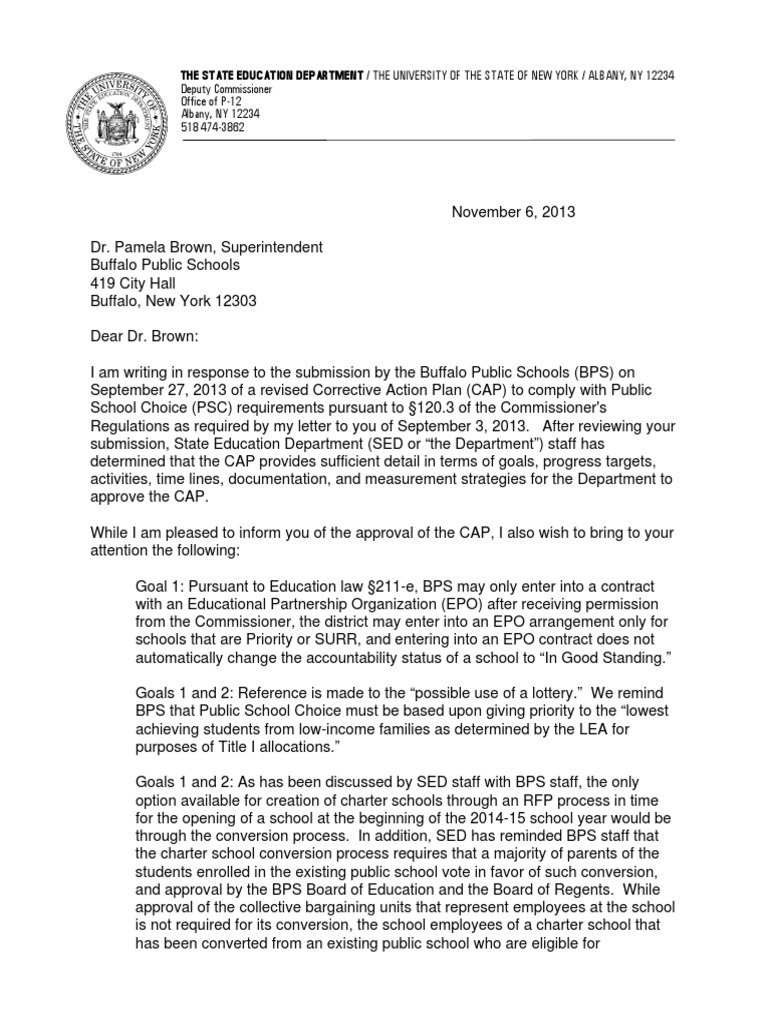 SED Approval Letter of BPS Transfer Plan | PDF | Charter School ...