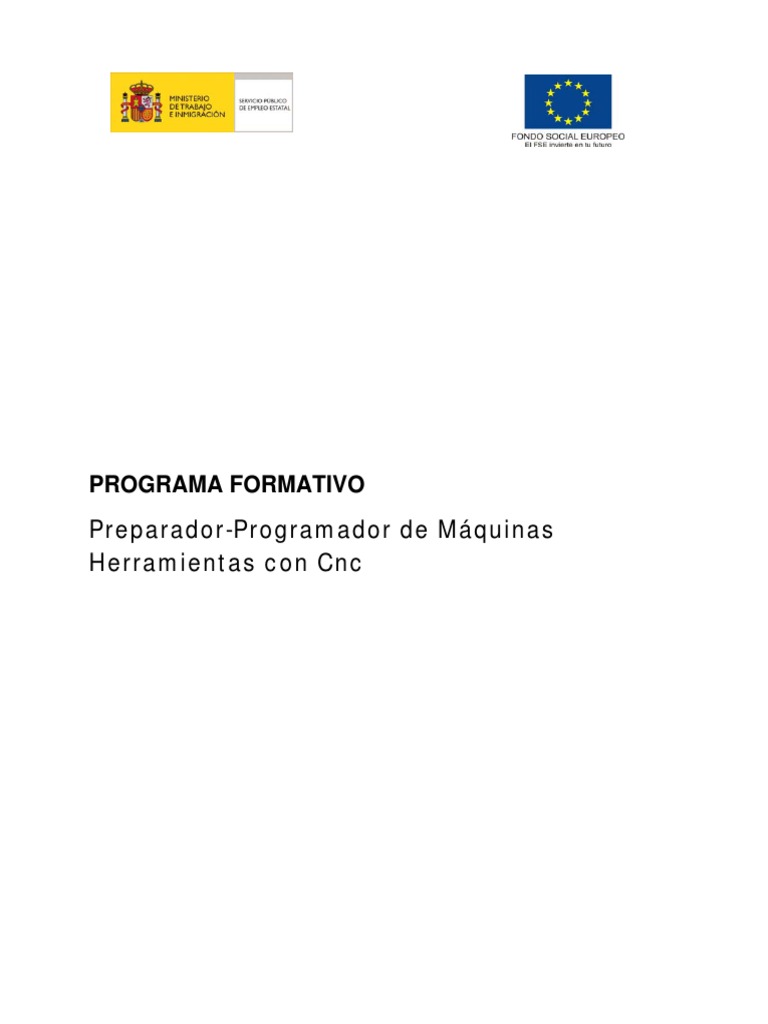 Programación CNC FMEM60 | PDF | Control numerico | Mecanizado