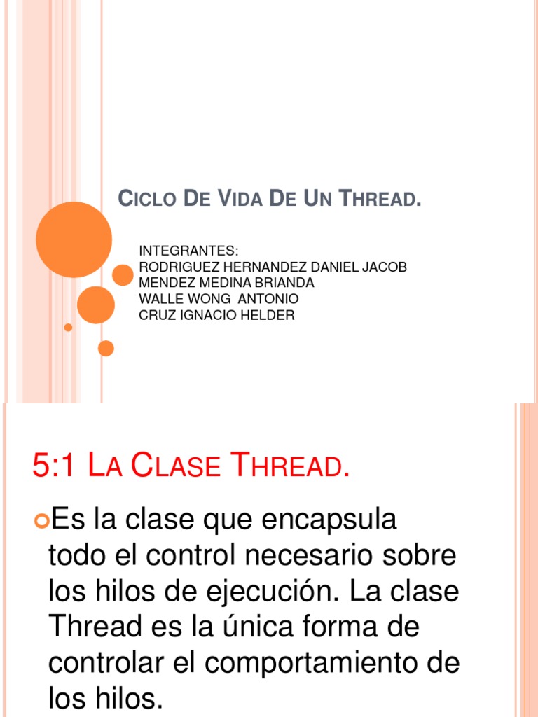 Ciclo de Vida de Un Thread | PDF | Hilo (Computación) | Ingeniería ...