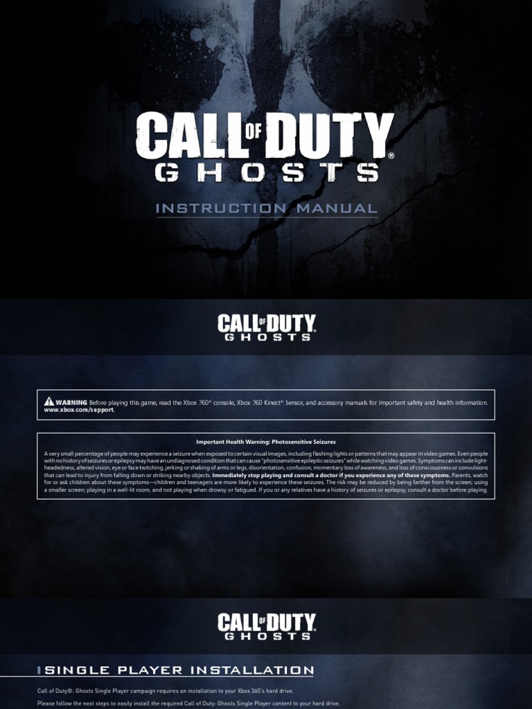 Call of Duty Ghosts Xbox 360 Manual | PDF